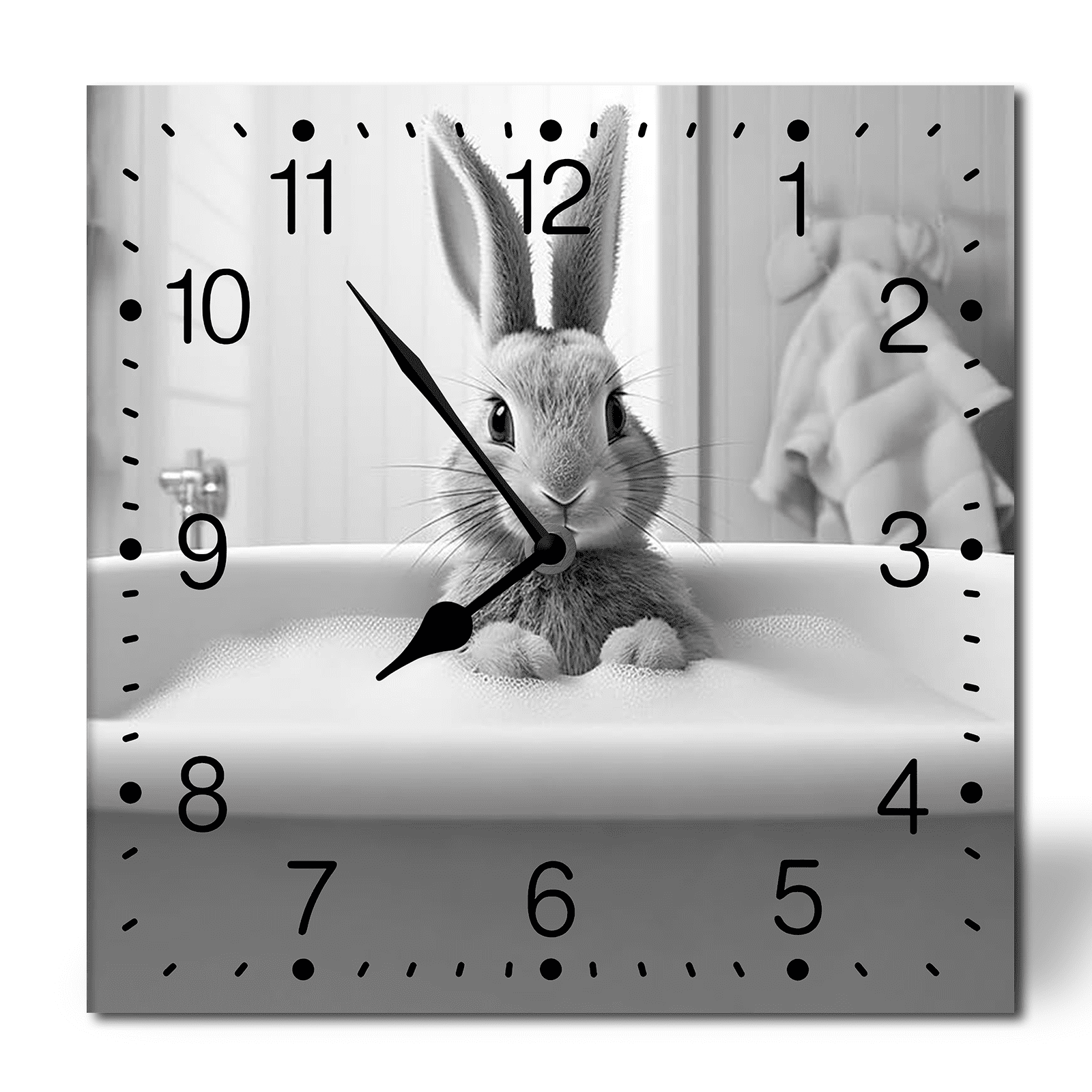 Ymaotrade Soak Rabbit Wood Wall Clock 10in Battery Operated Non-Ticking ...