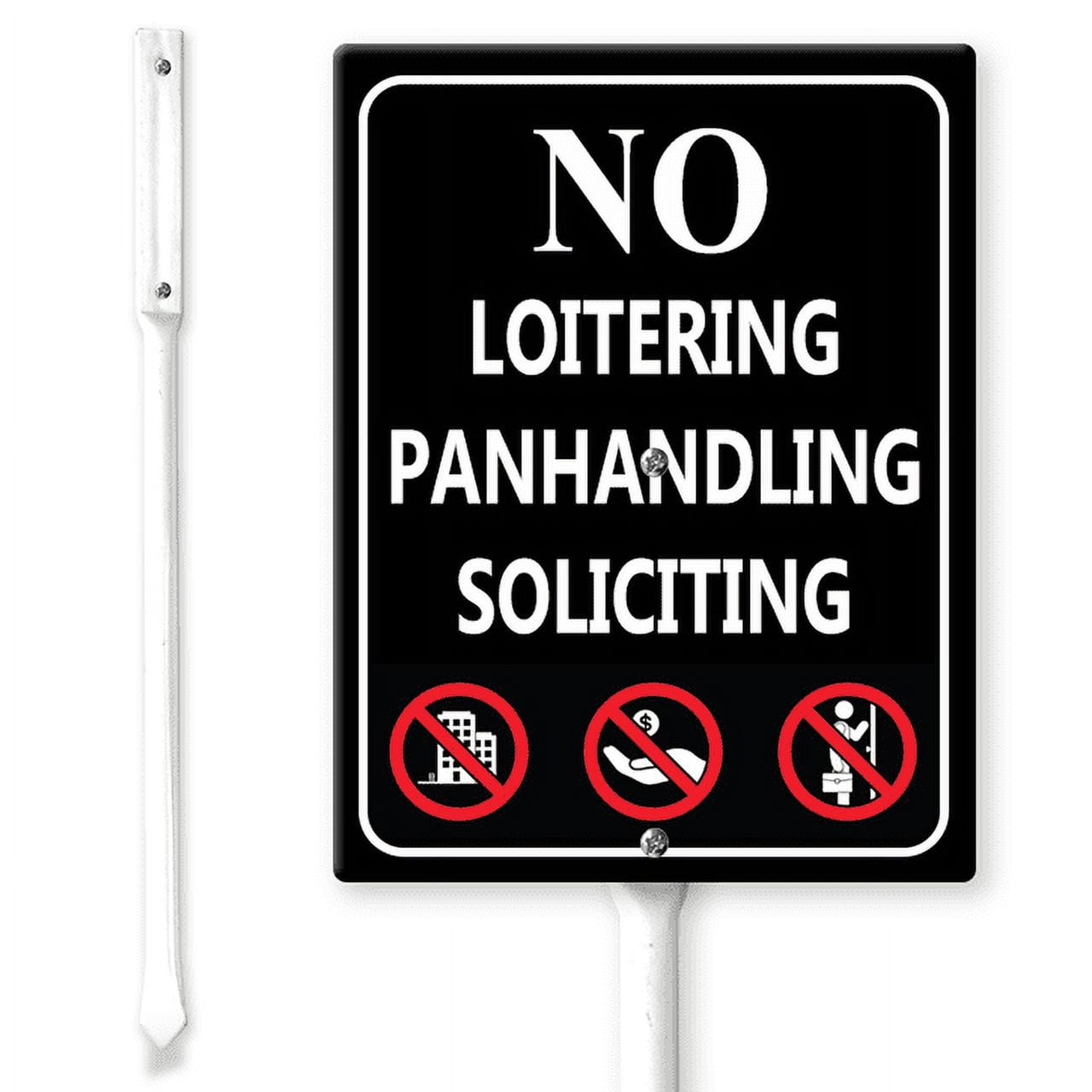 Ymaotrade No Soliciting, No Loitering and No Panhandling Yard Sign with ...