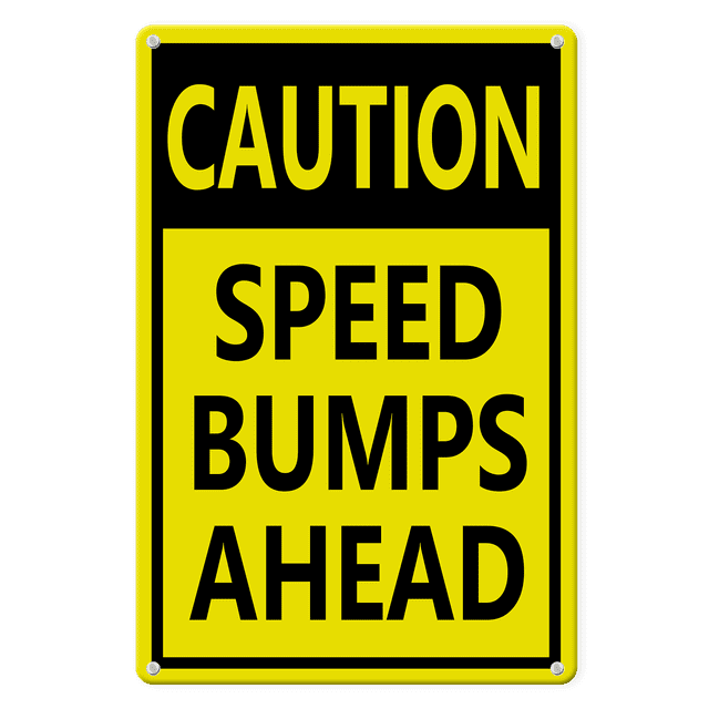 Ymaotrade Speed Bumps Ahead Aluminium Sign 12×16in, Sturdy Aluminum ...