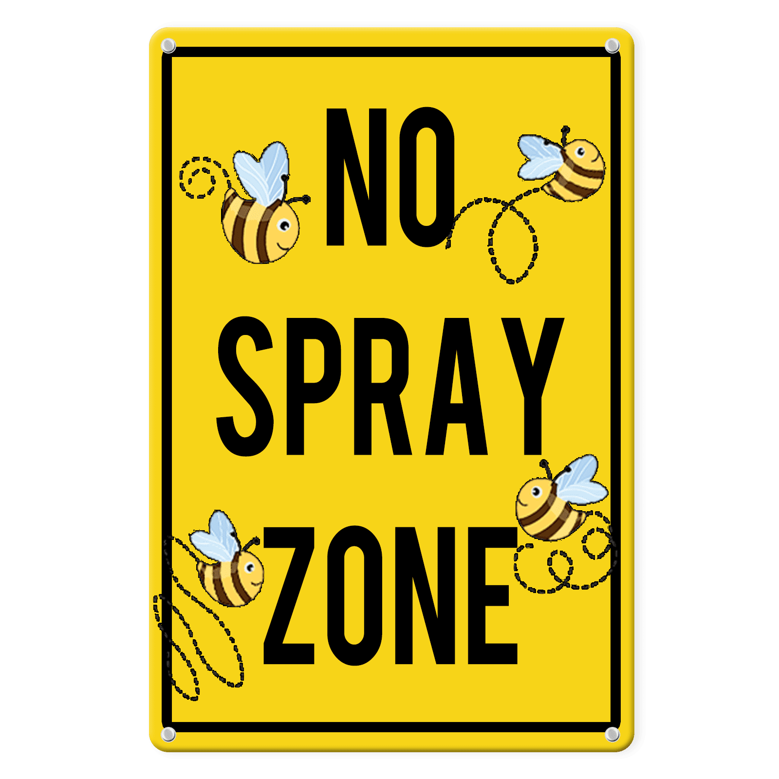 Ymaotrade No Spray Zone Honeybees Aluminum Sign 12×16in, Sturdy ...