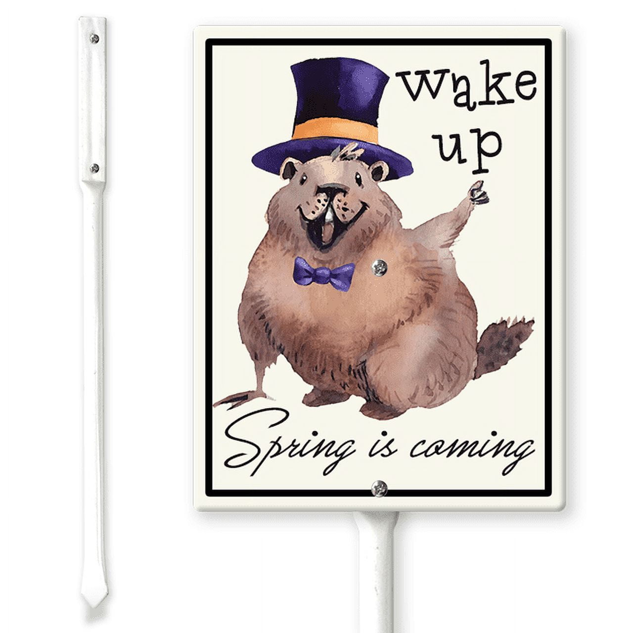 Ymaotrade Spring is Coming Wake Up Yard Sign with Stakes 8×12in, Sturdy ...