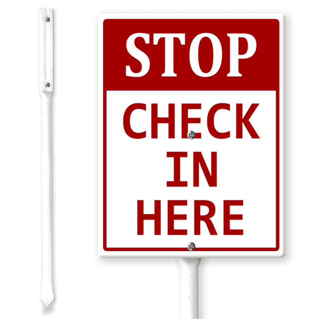 Ymaotrade Stop - Check In Here Yard Sign with Stakes 4.6×6in, Sturdy ...