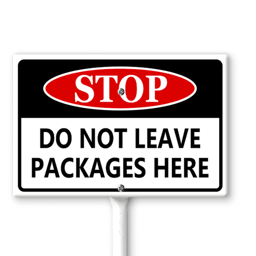 Ymaotrade Stop Do Not Leave Packages Here Yard Sign with Stakes 12×8in ...