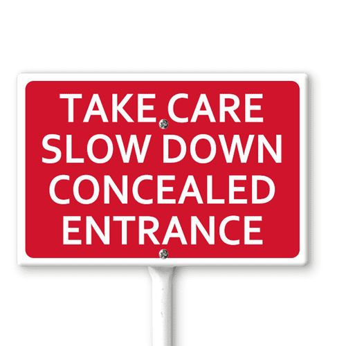 Ymaotrade Take Care Slow Down Concealed Entrance Yard Sign with Stakes ...