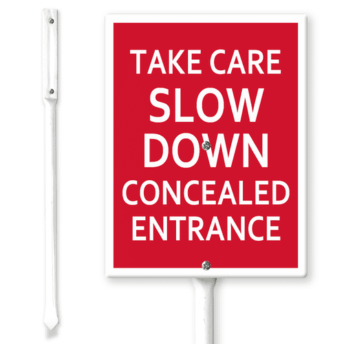 Ymaotrade Take Care Slow Down Concealed Entrance Yard Sign with Stakes ...