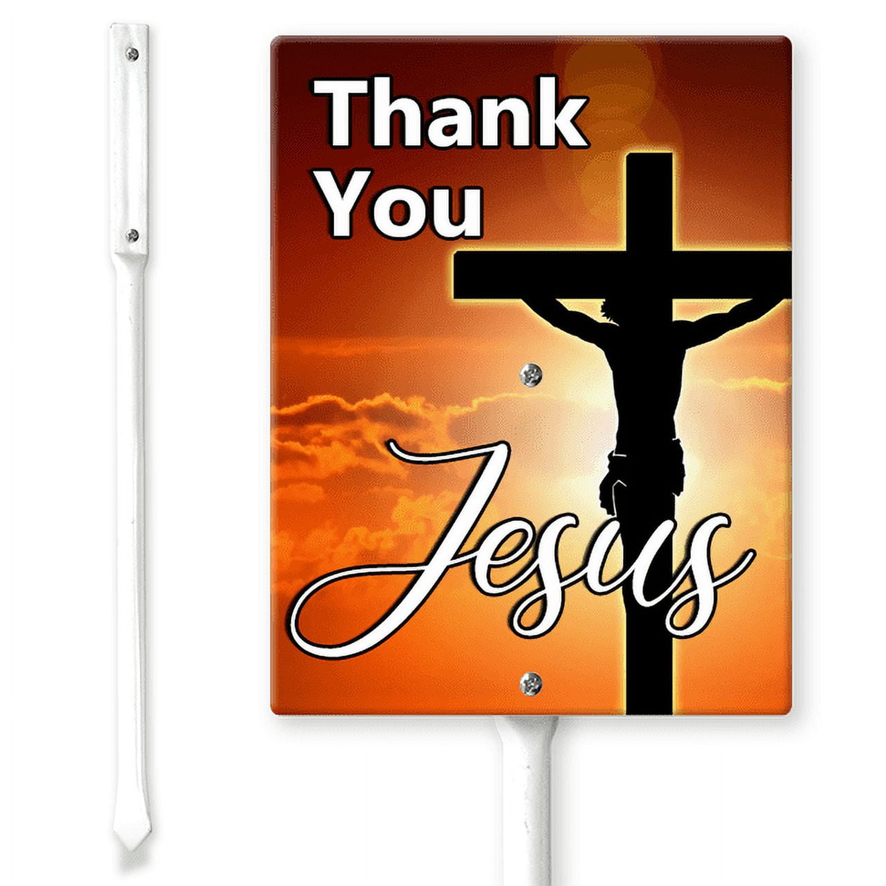 Ymaotrade Thank You JESUS Yard Sign with Stakes7in×8.8in, Sturdy ...