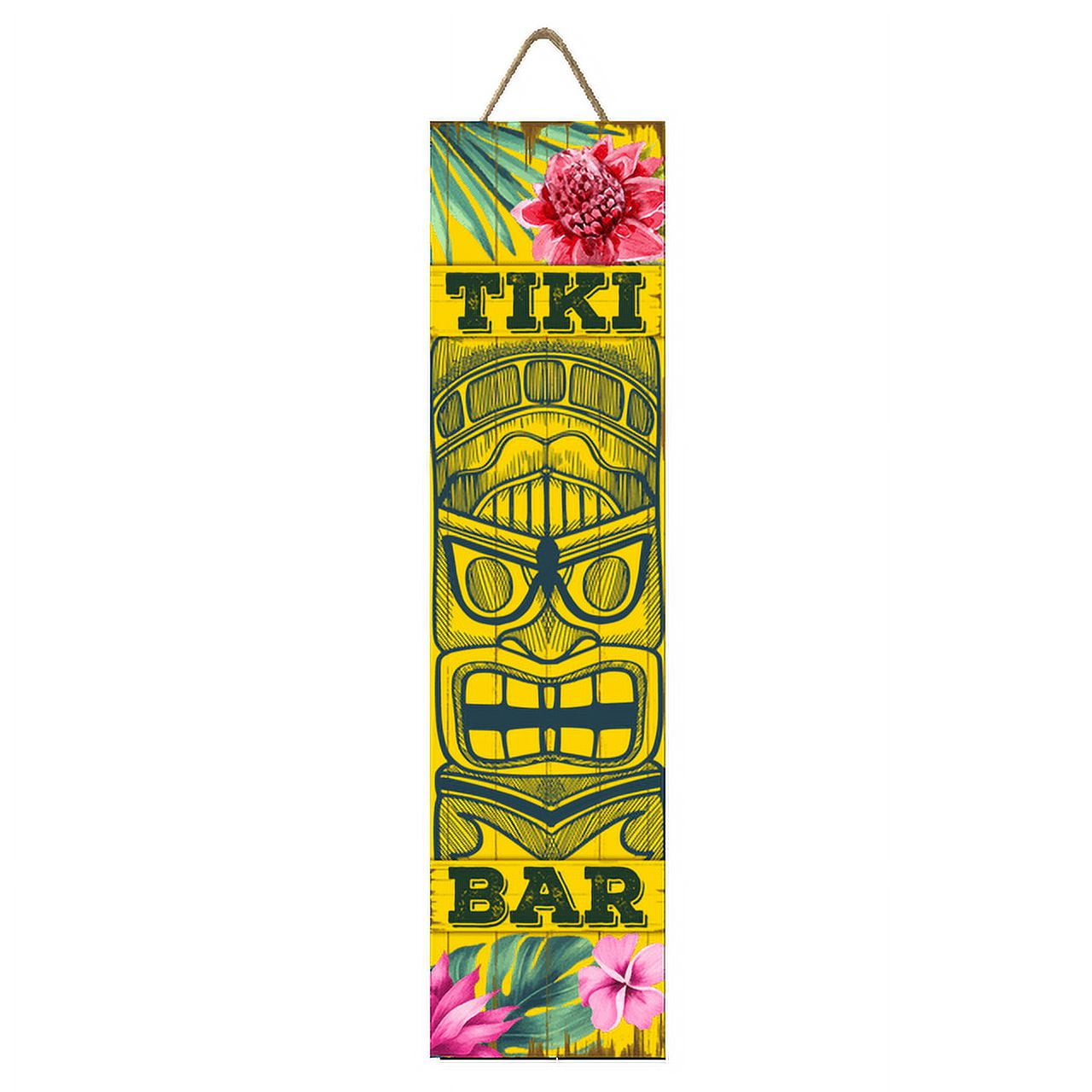 Ymaotrade Tiki Bar Welcome Wood Porch Sign 31.5inx7.8in, Tiki Masks ...