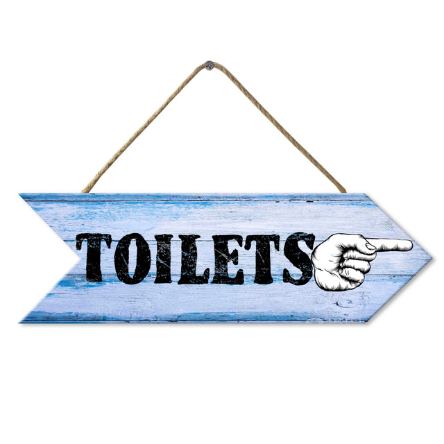 Ymaotrade Toilet Arrow Rustic Handmade Wooden Sign Mens Toilet Plaque ...