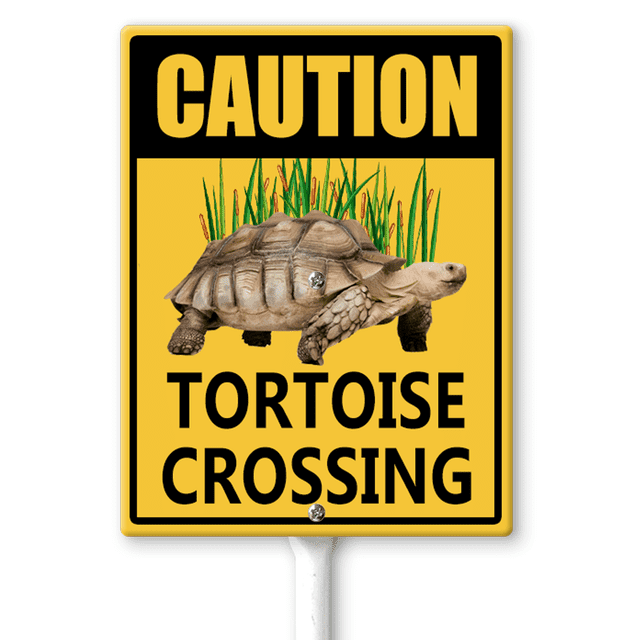 Ymaotrade Tortoise Crossing Yard Sign with Stakes 8×12in, Sturdy ...