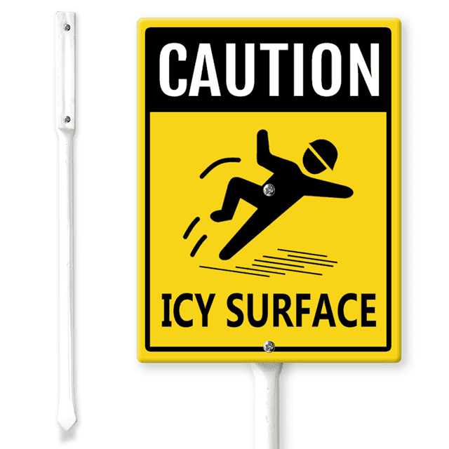 Ymaotrade Traffic Signs - Caution ICY Surface Yard Sign with Stakes 7×8 ...