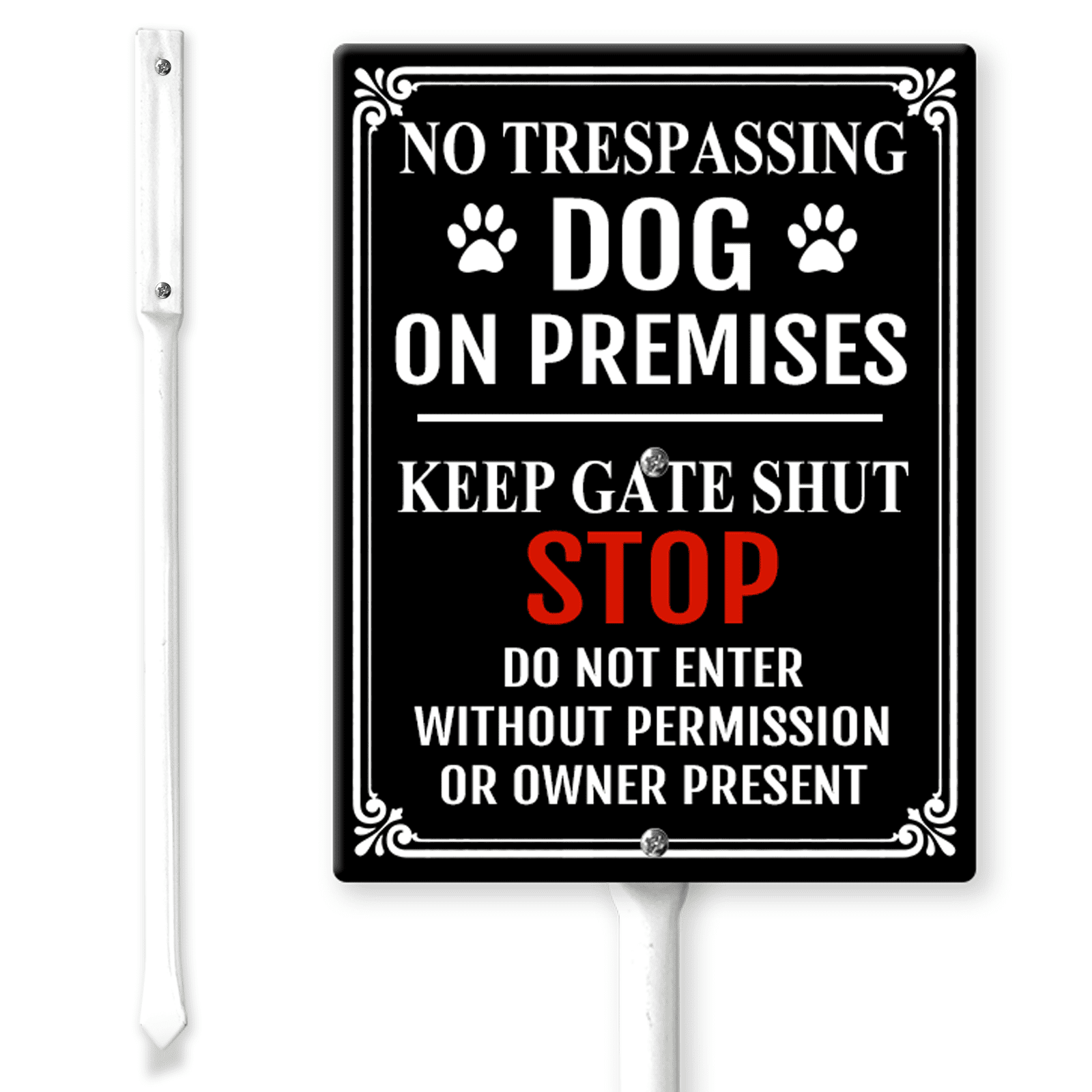 Ymaotrade No Trespassing Dog On Premises Keep Gate Shut Yard Sign with ...
