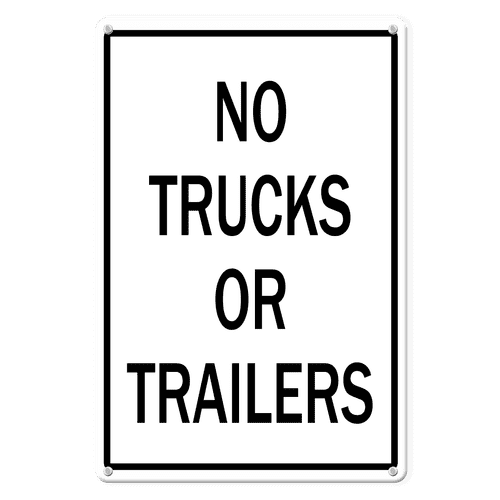 Ymaotrade No Trucks Or Trailers Aluminium Sign 8×12in, Sturdy Aluminum ...