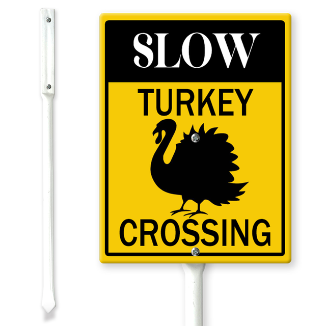 Ymaotrade Turkey Crossing Yard Sign with Stakes 8×12in, Sturdy Aluminum ...