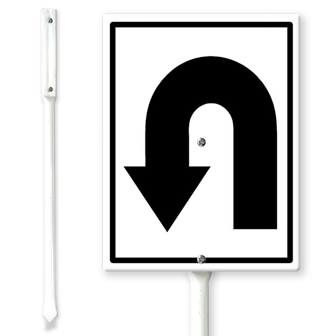 Ymaotrade U-Turn Right Arrow Yard Sign with Stakes 7in×8.8in, Sturdy ...