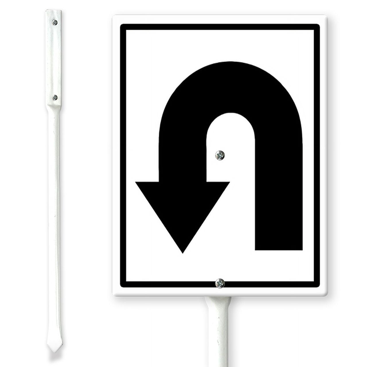 Ymaotrade U-Turn Right Arrow Yard Sign with Stakes 8in×12in, Sturdy ...