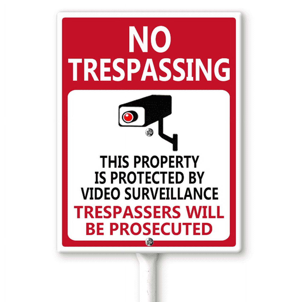 Ymaotrade Video Surveillance Yard Sign with Stakes 8in×12in, Metal No ...