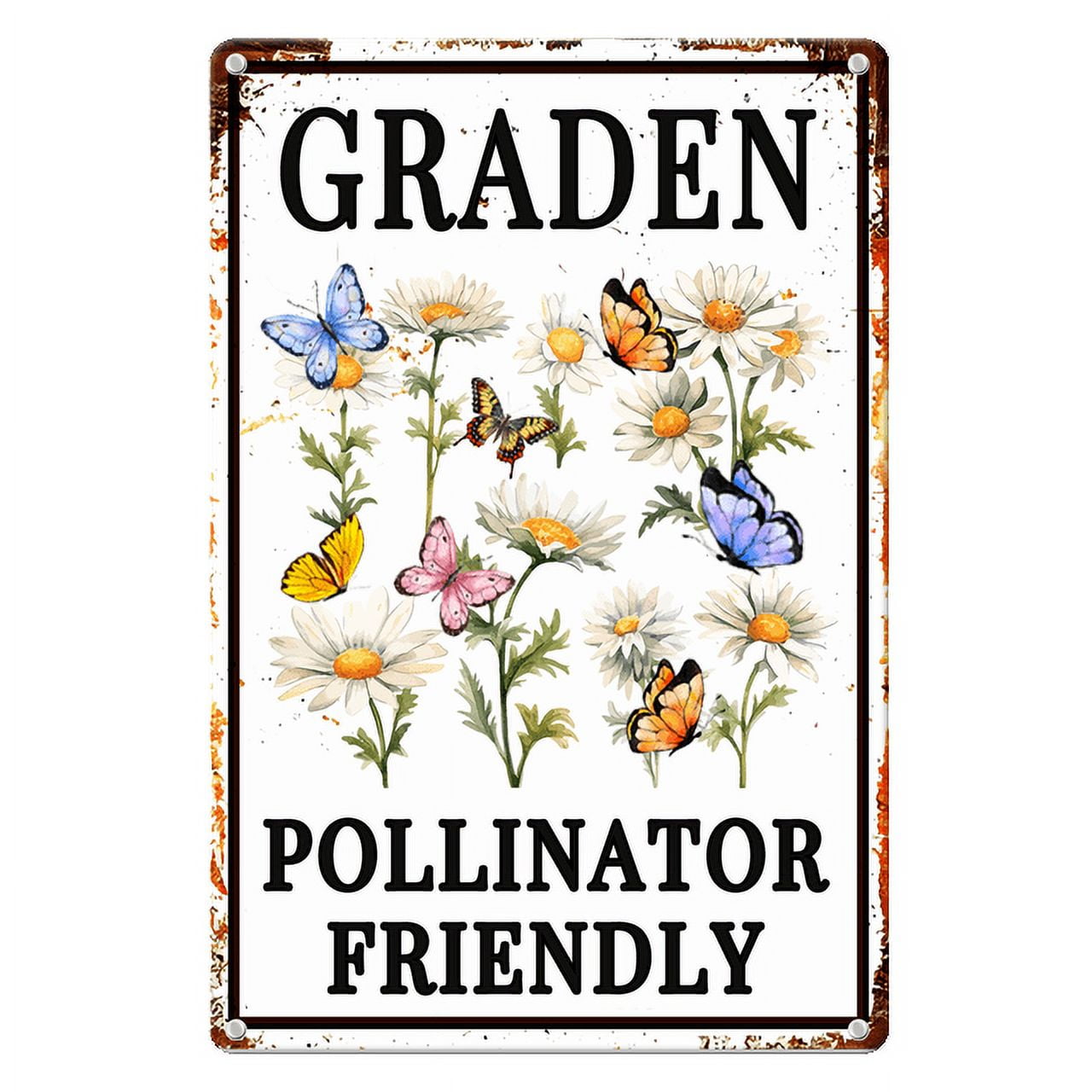 Ymaotrade Vintage Garden Signs Pollinator Friendly Aluminium Sign 12× ...