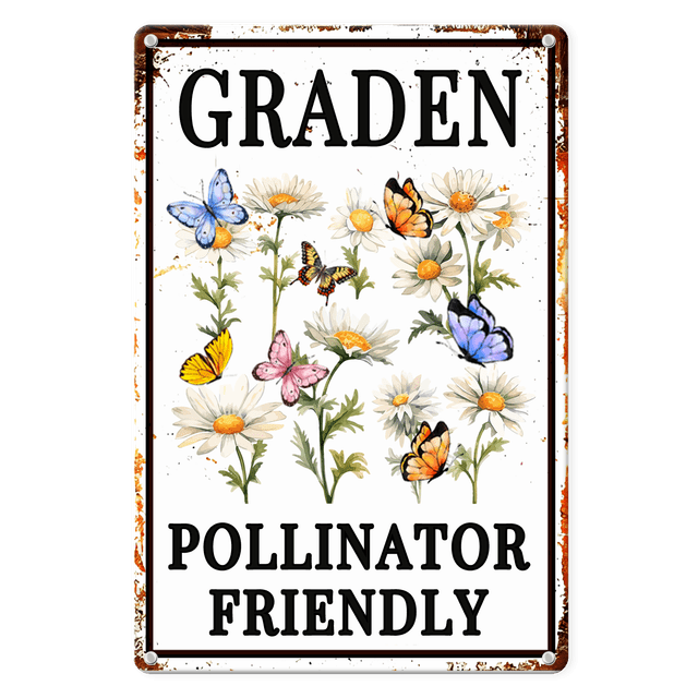 Ymaotrade Vintage Garden Signs Pollinator Friendly Aluminium Sign 8× ...