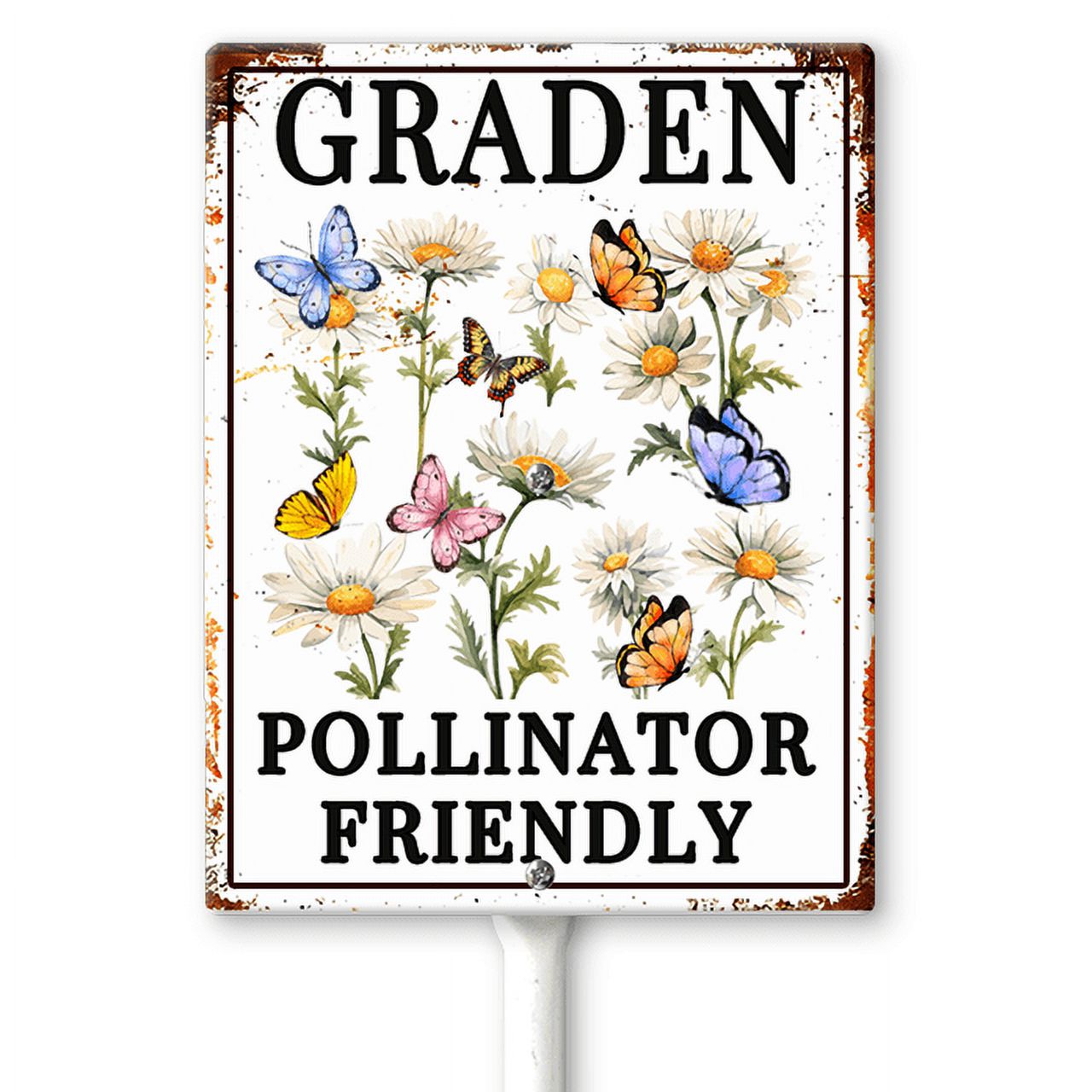 Ymaotrade Vintage Garden Signs Pollinator Friendly Yard Sign with ...
