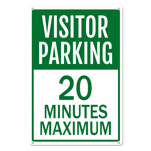 Ymaotrade Visitor Parking - 20 Minutes Maximum Aluminium Sign 5×8in ...