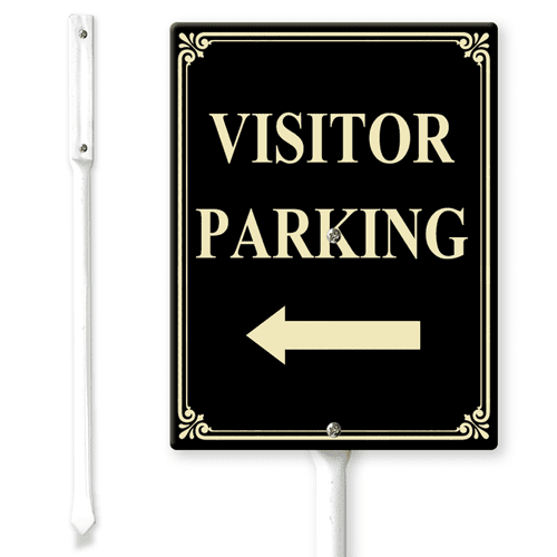 Ymaotrade Visitor Parking Left Arrow Yard Sign with Stakes 4.6×6in ...