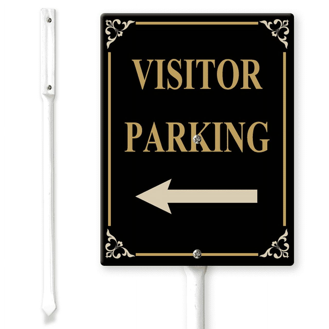 Ymaotrade "Visitor Parking" Sign with Left Arrow Yard Sign with Stakes ...