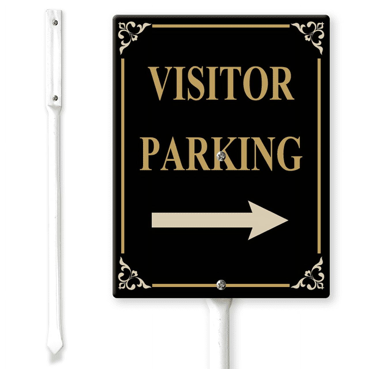 Ymaotrade "Visitor Parking" Sign with Right Arrow Yard Sign with Stakes ...