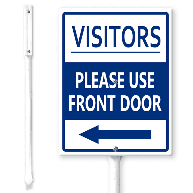 Ymaotrade Visitors Please Use Front Door (Left Arrow) Yard Sign with ...