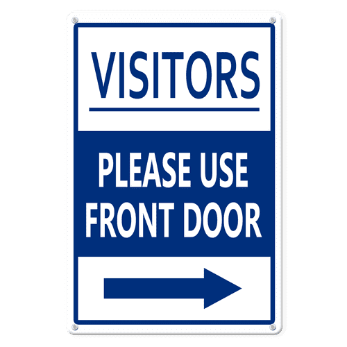 Ymaotrade Visitors Please Use Front Door (Right Arrow) Aluminium Sign 8 ...