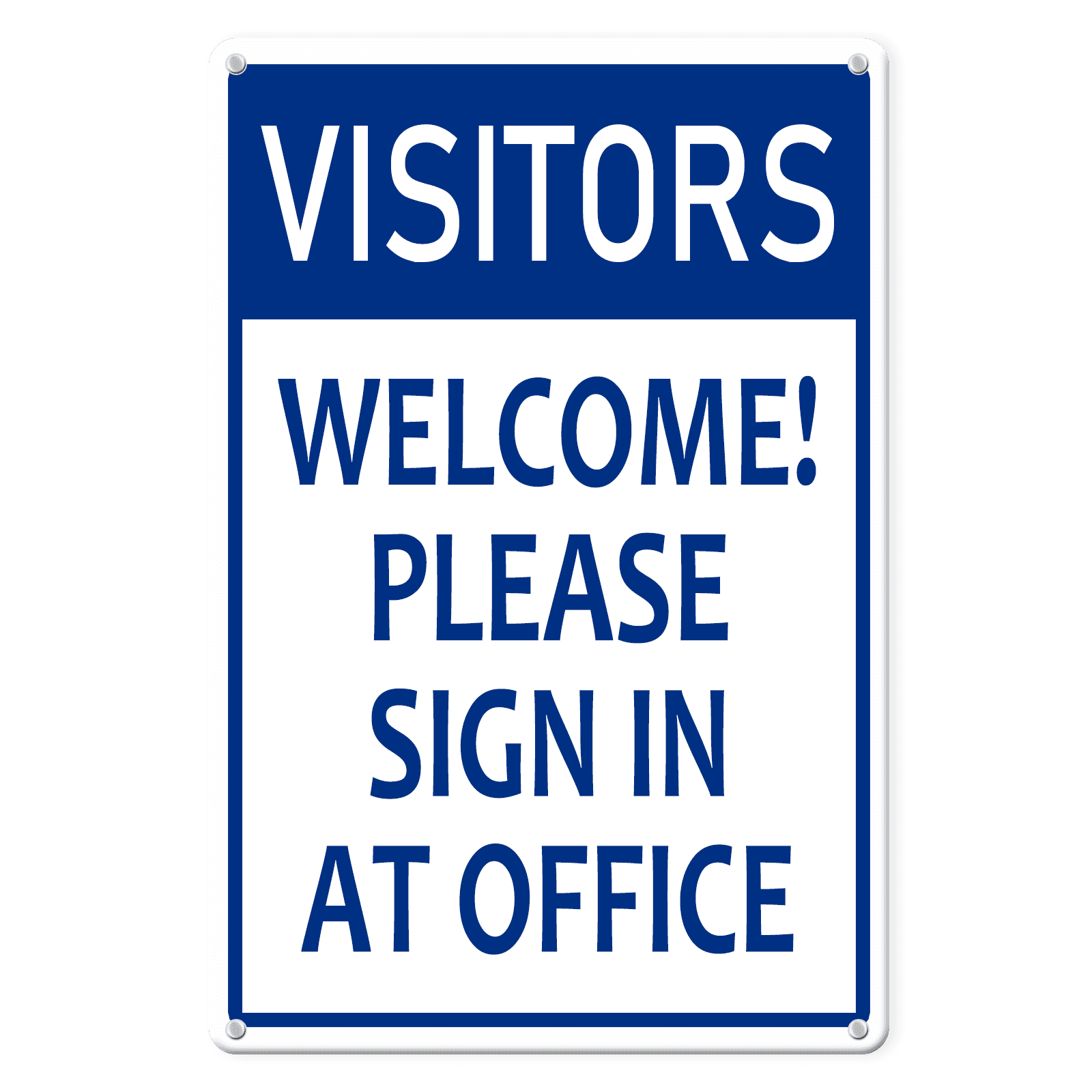 Ymaotrade Visitors Welcome! Please Sign In At Office Aluminium Sign 8× ...