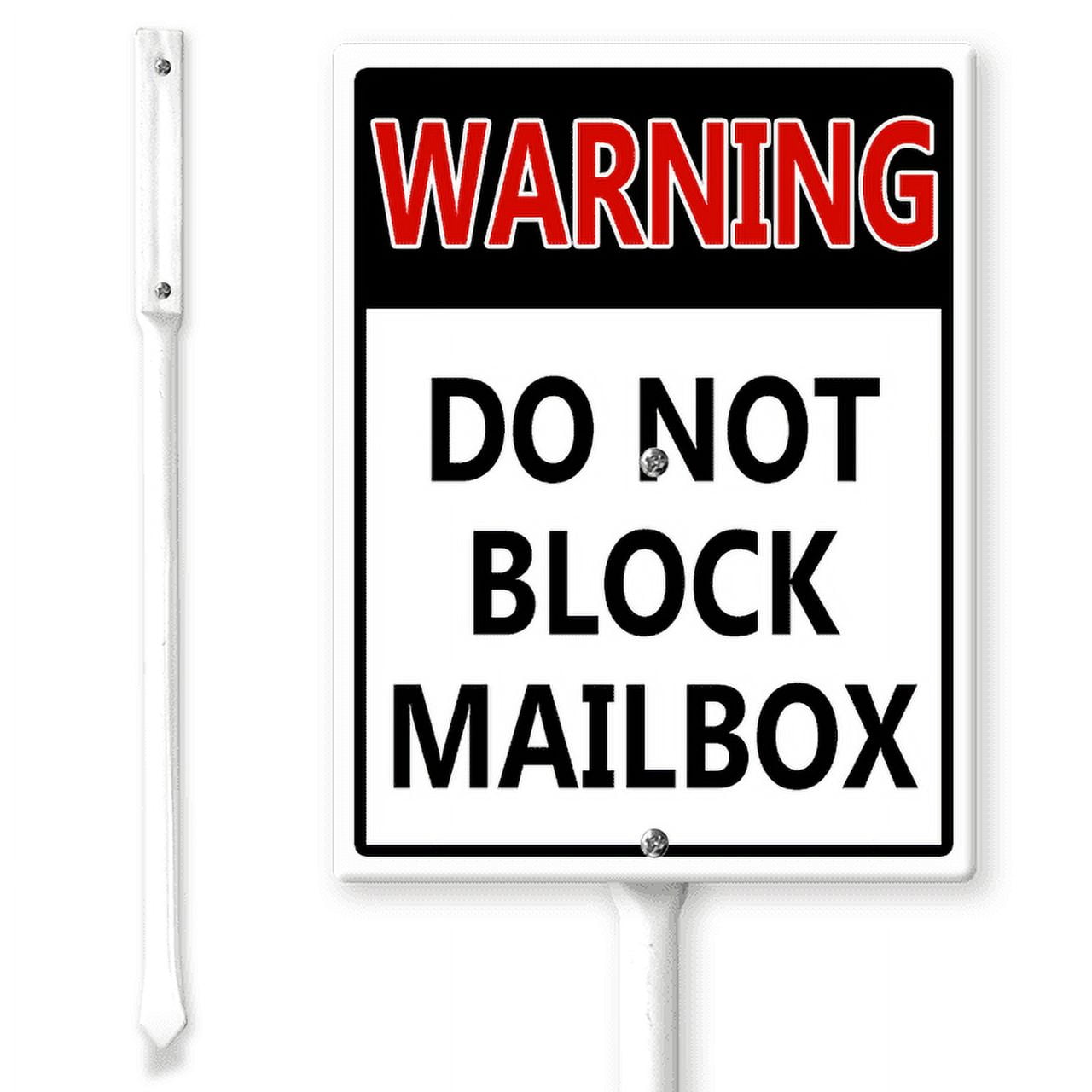Ymaotrade Warning - Do Not Block Mailbox Yard Sign with Stakes 4.6×6in ...