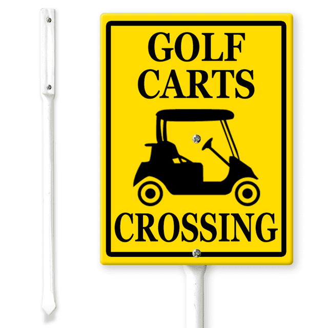 Ymaotrade Warning Golf Cart Crossing XING Yard Sign with Stakes 7in×8 ...