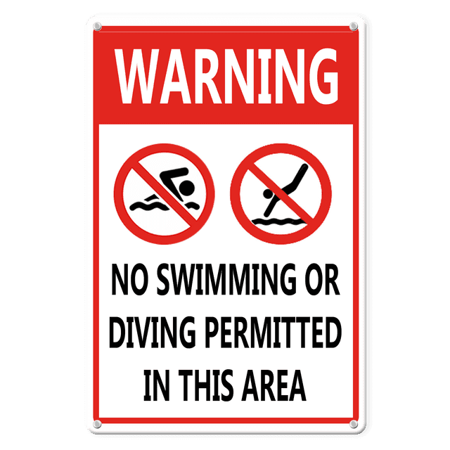 Ymaotrade Warning - No Swimming Or Diving Permitted In This Area Sign ...