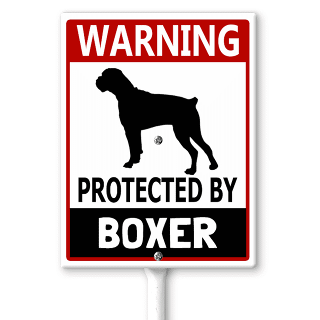 Ymaotrade Warning Protected By Boxer Yard Sign with Stakes 8×12in ...