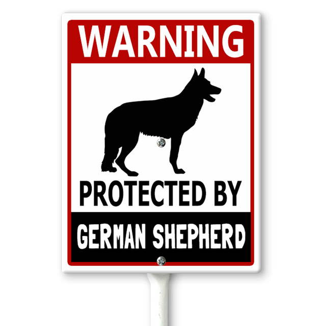 Ymaotrade Warning Protected By German Shepherd Yard Sign with Stakes 8× ...