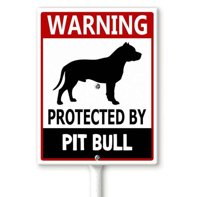 Ymaotrade Warning Protected By Pit Bull Yard Sign with Stakes 8×12in ...