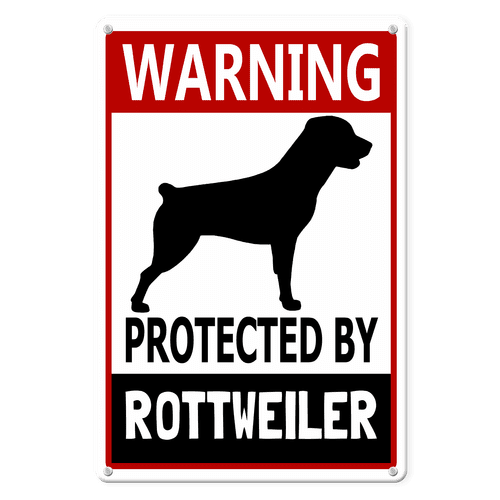 Ymaotrade Warning Protected by Rottweiler Aluminium Sign 5×8in, Sturdy ...