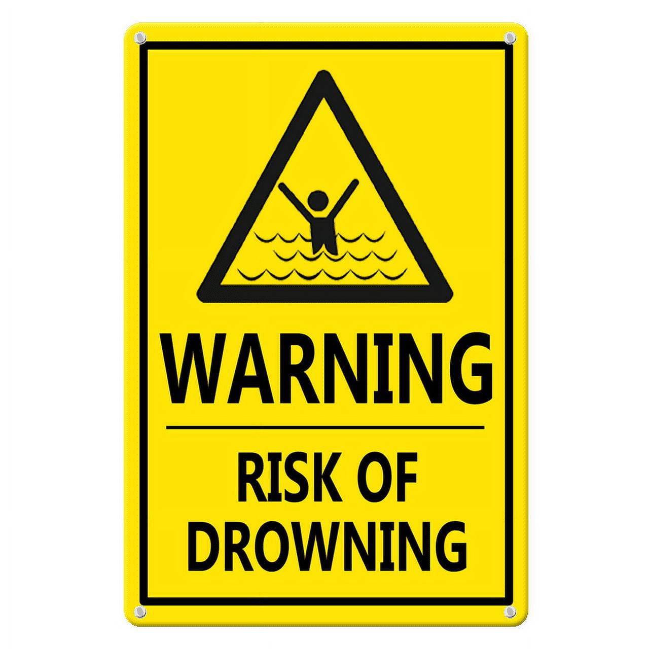 Ymaotrade Warning Risk Of Drowning Aluminium/Metal 12×16in, Sturdy ...