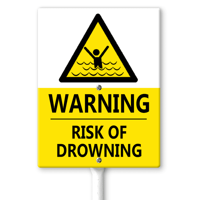 Ymaotrade Warning Risk Of Drowning Yard Sign with Stakes 4.6in×6in ...
