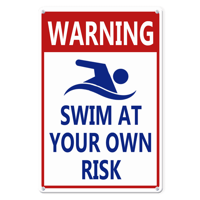 Ymaotrade Warning Swim At Your Own Risk Sign 12in×16in, Sturdy Aluminum ...