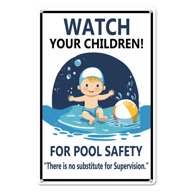 Ymaotrade Watch Your Children, Swimming Pools Sign 8in×12in, Sturdy ...
