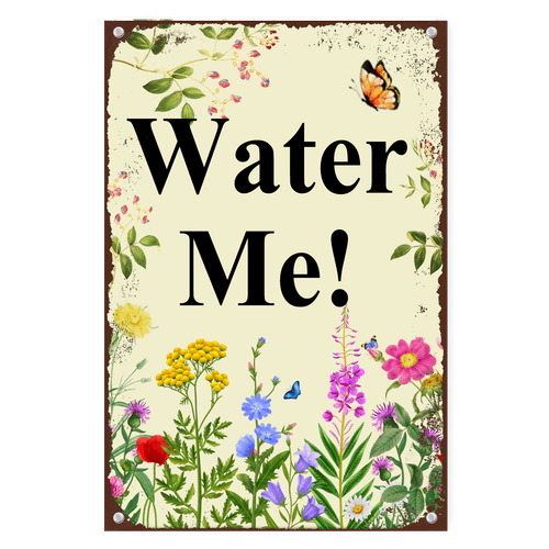 Ymaotrade Water Me! Aluminium Sign 5×8in, Sturdy Aluminum Metal Signs ...