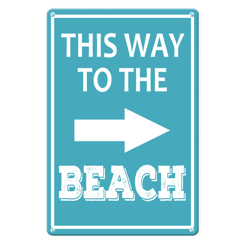 Ymaotrade This Way To The Beach (Right Arrow) Aluminium Sign 5×8in ...