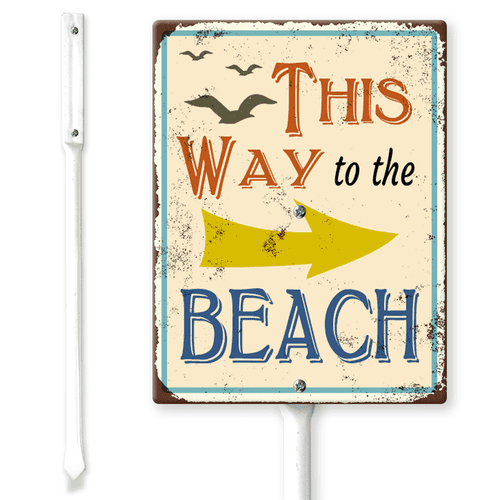 Ymaotrade This Way To The Beach Right Arrow Yard Sign with Stakes 7×8 ...