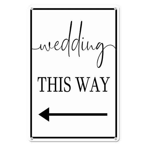 Ymaotrade Wedding Direction Left Arrow Aluminium Sign 5×8in, Sturdy ...
