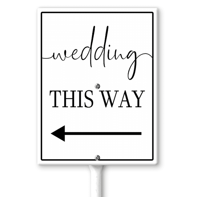Ymaotrade Wedding Direction Left Arrow Yard Sign with Stakes 4.6×6in ...