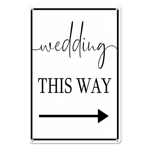 Ymaotrade Wedding Direction Right Arrow Aluminium Sign 12×16in, Sturdy ...