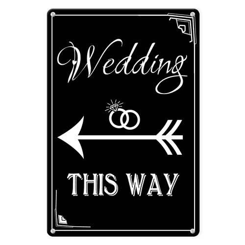Ymaotrade Wedding Directional Road Left Arrow Aluminium Sign 5×8in ...