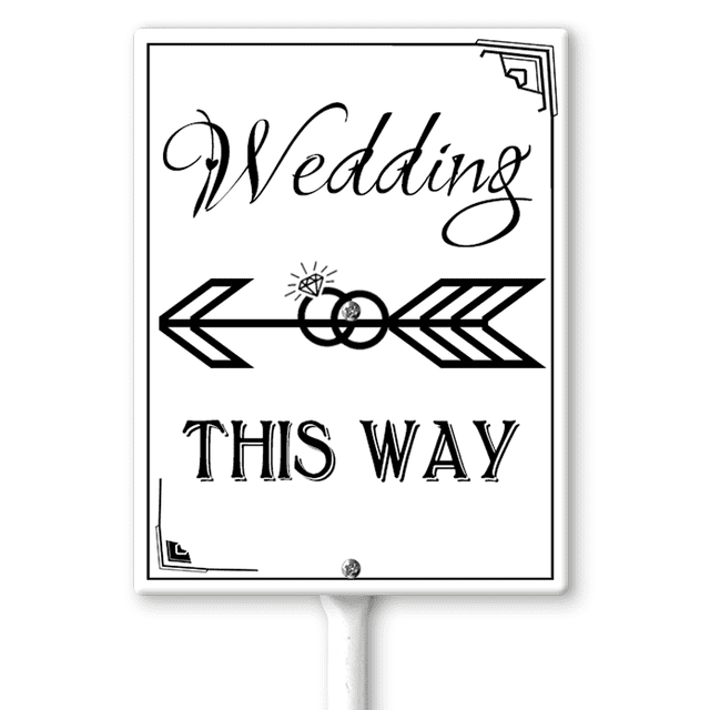 Ymaotrade Wedding Directional Road Left Arrow Yard Sign with Stakes 7×8 ...