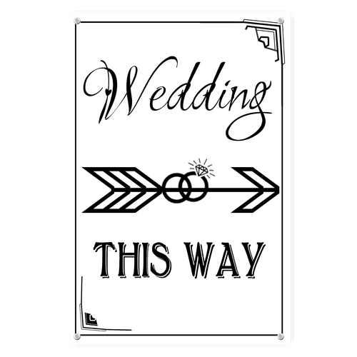 Ymaotrade Wedding Directional Road Right Arrow Aluminium Sign 12×16in ...